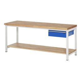 Rau Werkbank h&ouml;henverstellbar 8001A7, B2000xT700xH840-1040mm, 1x Schublade-TA (03-8001A7-207B4H.11)