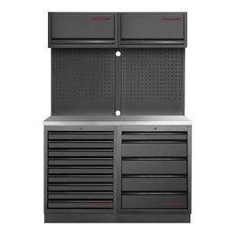 Kraftwerk Mobilio 2er Kombi, 5 & 9 Schubladen, Oberschrank, 3964K-95K2IX (3964K-BLK-009-IX)