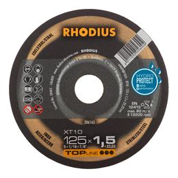 Rhodius TOPline XT10 Extrad&uuml;nne Trennscheibe 125 x 1,5 x 22,23 mm (206165)