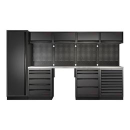 Kraftwerk Mobilio 5er Kombi, Hochschrank, 4/5/9 Schubladen, Edelstahl (3964K-BLK-015-IX)