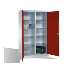 C+P Werkzeugschrank mit Drehtüren, innen 10 Fächer, H1950xB1200xT500mm Front Rubinrot Korpus Lichtgrau ; C + P Möbelsysteme (8931-311|S10125)