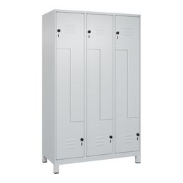 C+P Z-Spind, Classic PLUS, F&uuml;&szlig;e, 6 F&auml;cher, 1950x1200x500mm, 7035/7035 Verschluss Sicherheits-Drehriegel ; C + P M&ouml;belsysteme (080013-326|S10009)