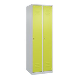 C+P Spind Classic PLUS, 2 Abteile, 1850x600x500mm, 7035/0024 Verschluss Zylinderschloss 3 Garderobenhaken ; C + P M&ouml;belsysteme (080000-20|S10029)