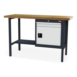 STIER Werkbank mit 1 Schublade und 1 Tür BxTxH 1500x600x960 mm RAL 7016 / RAL 7035 (903960)