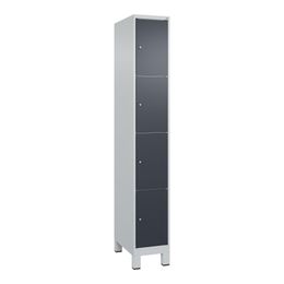 C+P Schlie&szlig;fachschrank Classic PLUS, F&uuml;&szlig;e, 1 Abteil, 1950x300x500mm, 7035/7016 Innenh&ouml;he Gefach oben (oberes 453 mm Front RAL 7016 Anthrazitgrau ; C + (080010-104|S10008)