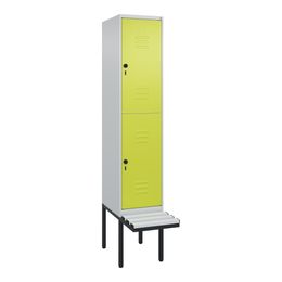 C+P Doppelstock-Spind Classic PLUS, Bank, 1 Abteil, 2120x400x815mm, 7035/0024 Verschluss Sicherheits-Drehriegel Sitzbanktyp auskragend Material Sitzfl (0803407-12|S10115)