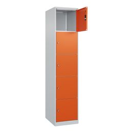C+P Schlie&szlig;fachschrank Classic PLUS, 1 Abteil, 1850x400x500mm, 7035/2004 Innenh&ouml;he Gefach oben (oberes 365 mm Front RAL 2004 Reinorange ; C + P M&ouml;bels (080000-125|S10000)