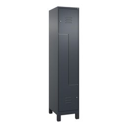 C+P Z-Spind, Classic PLUS, F&uuml;&szlig;e, 2 F&auml;cher, 1950x400x500mm, 7016/7016 Verschluss Zylinderschloss ; C + P M&ouml;belsysteme (080013-122|S10027)