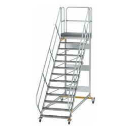 MUNK Aluminium-Plattformtreppe fahrbar 45° 13 Stufen (600813)