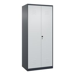 C+P Schwarz-Wei&szlig;-Spind Classic PLUS, 2 Abteile, 1850x800x500mm, 7016/7035 Verschluss Sicherheits-Drehriegel ; C + P M&ouml;belsysteme (080002-22|S10019)
