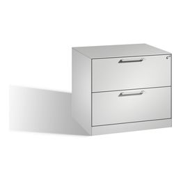 C+P Hängeregistraturschrank Asisto für Hängehefter DIN A4, 2 Schubladen, zweibahnig Front Lichtgrau Korpus Lichtgrau ; C + P Möbelsysteme (146273-212|S10038)