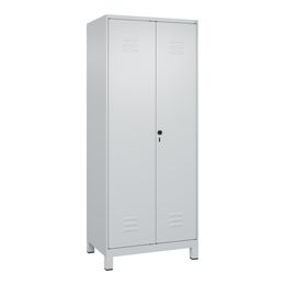 C+P Schwarz-Wei&szlig;-Spind Classic PLUS, F&uuml;&szlig;e, 2 Abteile, 1950x800x500mm, 7035/7035 Verschluss Sicherheits-Drehriegel ; C + P M&ouml;belsysteme (080012-22|S10009)