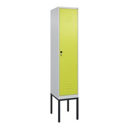 C+P Spind Classic PLUS, Gestell, 1 Abteil, 2120x400x500mm, 7035/0024 Verschluss Sicherheits-Drehriegel 4 Garderobenhaken Trennwand mittig ; C + P M&ouml;be (0800307-12F|S10010)
