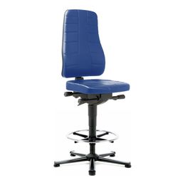 bimos Arbeitsstuhl All-In-One Highline mit Gleiter und Fußring und Kunstleder blau 570-830 mm (9641-6902)