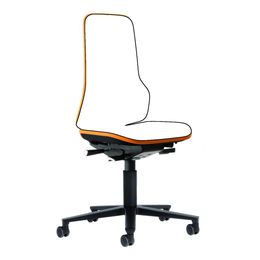 bimos Arbeitsstuhl Neon Basisstuhl mit Rollen Flexband orange Sitzhöhe 450-620 mm ohne Polster (9573-9999-3279)