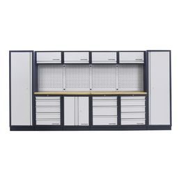 Kraftwerk Mobilio 6er Kombi, 4 x Oberschrank. Lochwand, Buche (3964C)