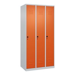 C+P Spind Classic PLUS, 3 Abteile, 1850x900x500mm, 7035/2004 Verschluss Sicherheits-Drehriegel 3 Garderobenhaken ; C + P M&ouml;belsysteme (080000-30|S10000)