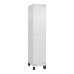 C+P Spind Classic PLUS, Füße, 1 Abteil, 1950x400x500mm, 9016/9016 Verschluss Zylinderschloss 4 Garderobenhaken ; C + P Möbelsysteme (080010-12|S10035)