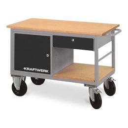 Kraftwerk Werkstattwagen mit 1 Schubladenbox, 1 Schublade und 1 Ablageboden, 835x1300x600 mm, 83 KG (143.835.005)