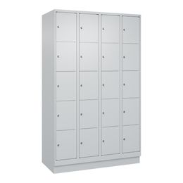 C+P Schlie&szlig;fachschrank Classic PLUS, Sockel, 4 Abteile, 1950x1200x500mm, 7035/70 Innenh&ouml;he Gefach oben (oberes 365 mm Front RAL 7035 Lichtgrau ; C + P (080020-405|S10003)
