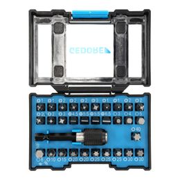Gedore Bit-Box Allround, 32-teilig, Bit-Set mit Bit-Halter und Schraubendrehereinsätzen, 1/4", 6,3 mm, Heimwerker, 666-032-A (2993236)