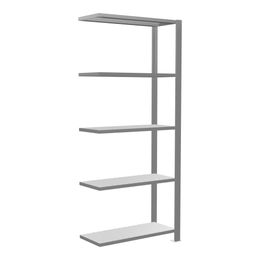 Schulte Anbauregal B&uuml;ro-Steckregal MULTIplus85 1800 x 750 x 300 mm 5 Fachb&ouml;den Kreuzstrebe verzinkt mit Anschlagleiste ; SCHULTE LAGERTECHNIK (17703)