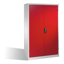 C+P Schwerlast-Werkzeugschrank mit Dreht&uuml;ren, innen 4 B&ouml;den, H1950xB1200xT400mm Front Rubinrot Korpus Lichtgrau ; C + P M&ouml;belsysteme (8930-052|S10193)