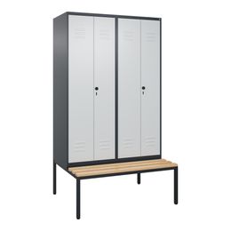 C+P PSA Doppel-Spind Classic PLUS, Bank, 4 Abteile, 2120x1200x815mm, 7016/7035 Verschluss Sicherheits-Drehriegel Sitzbanktyp untergebaut Material Sitz (0800527-40P|S10013)