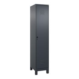 C+P Spind Classic PLUS, F&uuml;&szlig;e, 1 Abteil, 1950x400x500mm, 7016/7016 Verschluss Sicherheits-Drehriegel 4 Garderobenhaken ; C + P M&ouml;belsysteme (080010-12|S10012)
