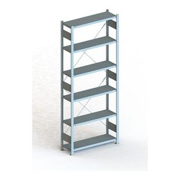 META Steckregal Grundregal CLIP 230 S3 GR 2500 x 1000 x 300 mm 6 Böden, verzinkt zerlegte Rahmen (88728)