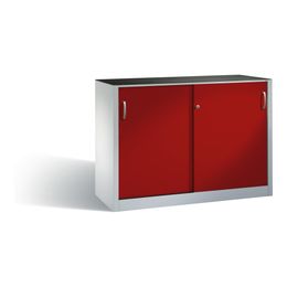 C+P Werkzeug-Beistellschrank mit Schiebet&uuml;ren, innen 2 x 1 Boden, H1000xB1600xT400mm Front Rubinrot Korpus Lichtgrau ; C + P M&ouml;belsysteme (2146-09|S10043)