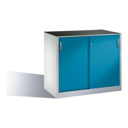 C+P Werkzeug-Beistellschrank mit Schiebet&uuml;ren, innen 1 Boden, H1000xB1200xT600mm Front Lichtblau Korpus Lichtgrau ; C + P M&ouml;belsysteme (2066-09|S10057)