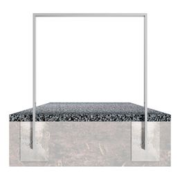 Schake Anlehnb&uuml;gel aus Vierkantrohr 80x20mm, Breite: 450mm Gesamth&ouml;he:1200 mm ohne Querholm feuerverzinkt (458_045)