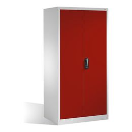 C+P Werkzeugschrank XXL mit Dreht&uuml;ren, innen 4 B&ouml;den, H1950xB930xT800mm Front Rubinrot Korpus Lichtgrau ; C + P M&ouml;belsysteme (8924-00|S10168)