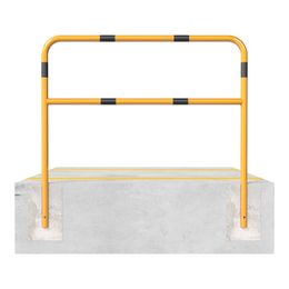Schake Abweiseb&uuml;gel aus Stahlrohr &Oslash;48mm Breite: 1500mm, H&ouml;he: 1400 mm + Querholm, beschichtet, gelb / schwarz (448_33BG)