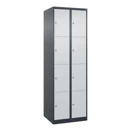 C+P Schlie&szlig;fachschrank Classic PLUS, 2 Abteile, 1850x600x500mm, 7016/7035 Innenh&ouml;he Gefach oben (oberes 453 mm Front RAL 7035 Lichtgrau ; C + P M&ouml;bels (080000-204|S10011)