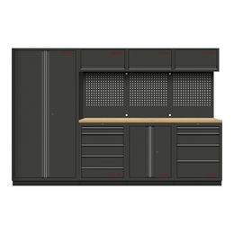 Kraftwerk MOBILIO BLACK FRIDAY EDITION 4er Kombi mit Lochwand 2-Türig, Buche Multiplex (3964G-BLK)