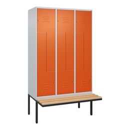 C+P Z-Spind Classic PLUS, Bank, 6 F&auml;cher, 2120x1200x815mm, 7035/2004 Verschluss Zylinderschloss Sitzbanktyp auskragend Material Sitzfl&auml;che Buche-Harth (0800437-326|S10061)