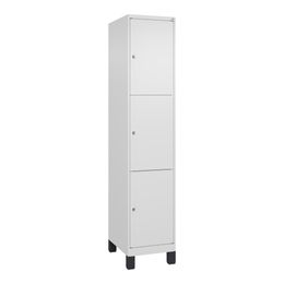 C+P Schlie&szlig;fachschrank Classic PLUS, F&uuml;&szlig;e, 1 Abteil, 1950x400x500mm, 9016/9016 Innenh&ouml;he Gefach oben (oberes 599 mm Front RAL 9016 Verkehrswei&szlig; ; C + (080010-123|S10017)