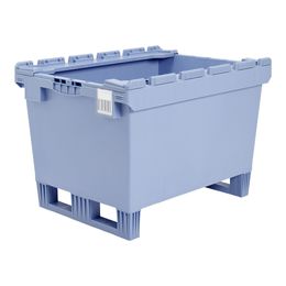 Bito Mehrwegbeh&auml;lter Rippenboden Stapelleisten L800 mm x B600 mm x H553 mm taubenblau (15320)