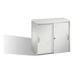 C+P Akten-Sideboard Acurado mit Schiebetüren, 2 Ordnerhöhen, H720xB800xT400mm Weißaluminium ; C + P Möbelsysteme (5722-00|S10106)