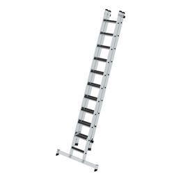 Munk Stufen-Schiebeleiter 2-teilig mit nivello®-Traverse und clip-step R13 1x11 + 1x10 (040676)