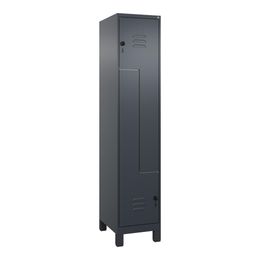 C+P Z-Spind, Classic PLUS, F&uuml;&szlig;e, 2 F&auml;cher, 1950x400x500mm, 7016/7016 Verschluss Sicherheits-Drehriegel ; C + P M&ouml;belsysteme (080013-122|S10012)