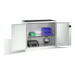 C+P Schwerlast-Beistellschrank mit Dreht&uuml;ren, innen 1 Boden, H1000xB1200xT500mm Front Lichtgrau Korpus Lichtgrau ; C + P M&ouml;belsysteme (8831-052|S10260)
