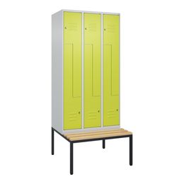 C+P Z-Spind Classic PLUS, Bank, 6 F&auml;cher, 2120x900x815mm, 7035/0024 Verschluss Zylinderschloss Sitzbanktyp untergebaut Material Sitzfl&auml;che Buche-Harth (0800537-306|S10025)