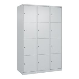 C+P Schlie&szlig;fachschrank Classic PLUS, 3 Abteile, 1850x1200x500mm, 7035/7035 Innenh&ouml;he Gefach oben (oberes 453 mm Front RAL 7035 Lichtgrau ; C + P M&ouml;bel (080000-324|S10008)