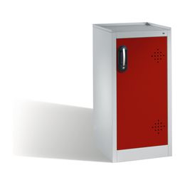 C+P Umwelt-Beistellschrank mit Dreht&uuml;r, 2 Polyethylen-Wannen, H1020xB500xT500mm Front Rubinrot Korpus Lichtgrau ; C + P M&ouml;belsysteme (8721-316|S10037)