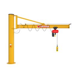 Vetter S&auml;ulenschwenkkran PRAKTIKUS + Verbundanker-System + Elektrokettenzug 125kg, 4,0m ; VETTER Krantechnik (PS1,25-4,0+VAS2+SiXX1F-HF)