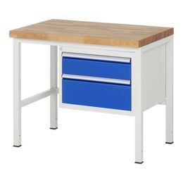 Rau Werkbank höhenverstellbar 8123A1, B1000xT700xH840-1040mm, 2x Schublade-TA (03-8123A1-107B4H.11)