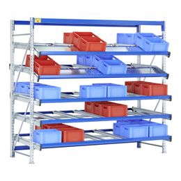 Bito Regal SDS / Regal SF4 L2260xH2500xT1300 mm 50RL, Anbaufeld gerade/abgeknickt enzianblau (C0860-0031)